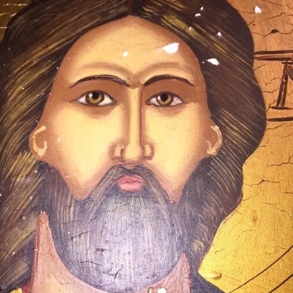 Antique | Art | Religious Icon Oil On Board Unsigned Jesus Christ ...